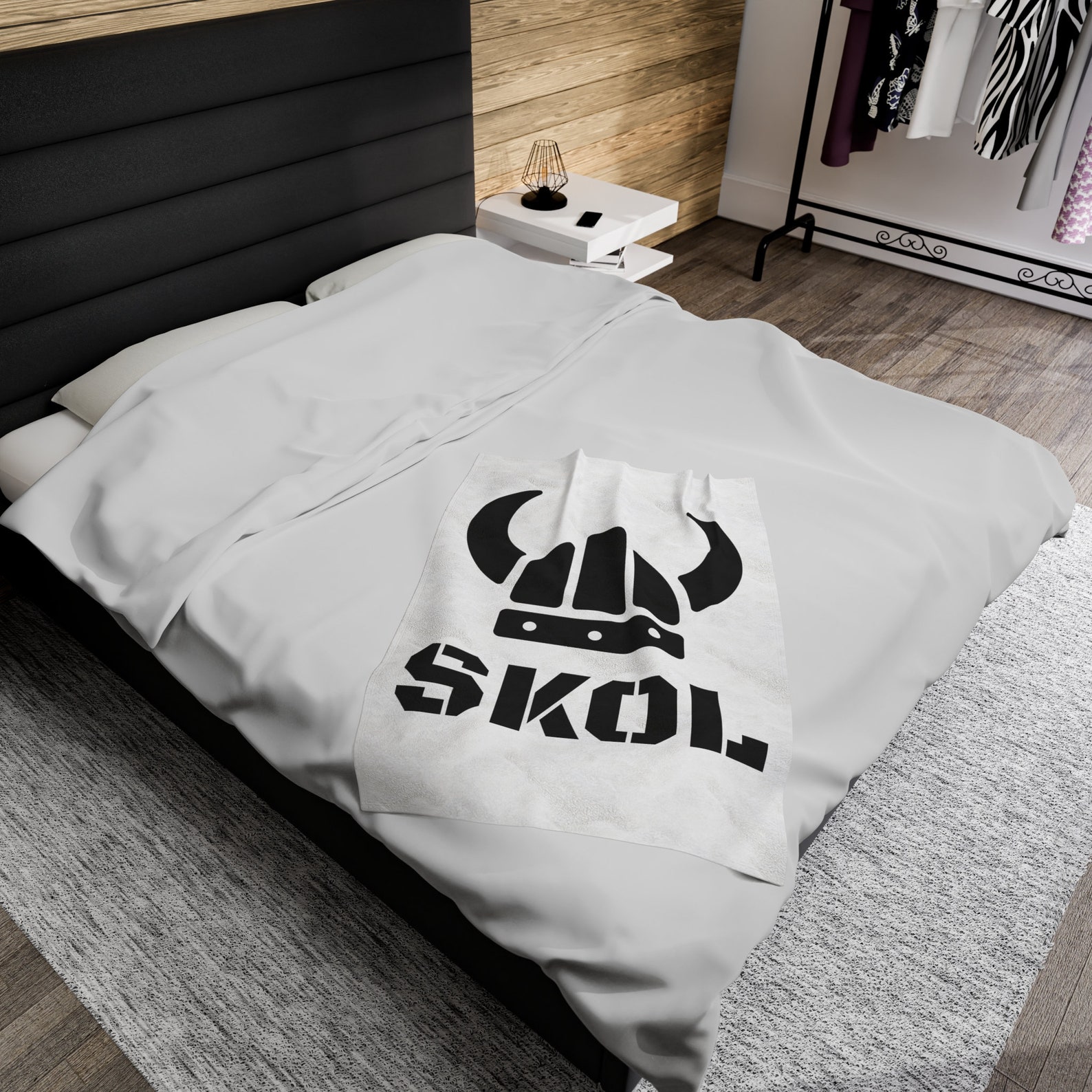 Viking Helmet Skol Blanket, Norse Decor, Viking Throw Blanket, Nordic ...