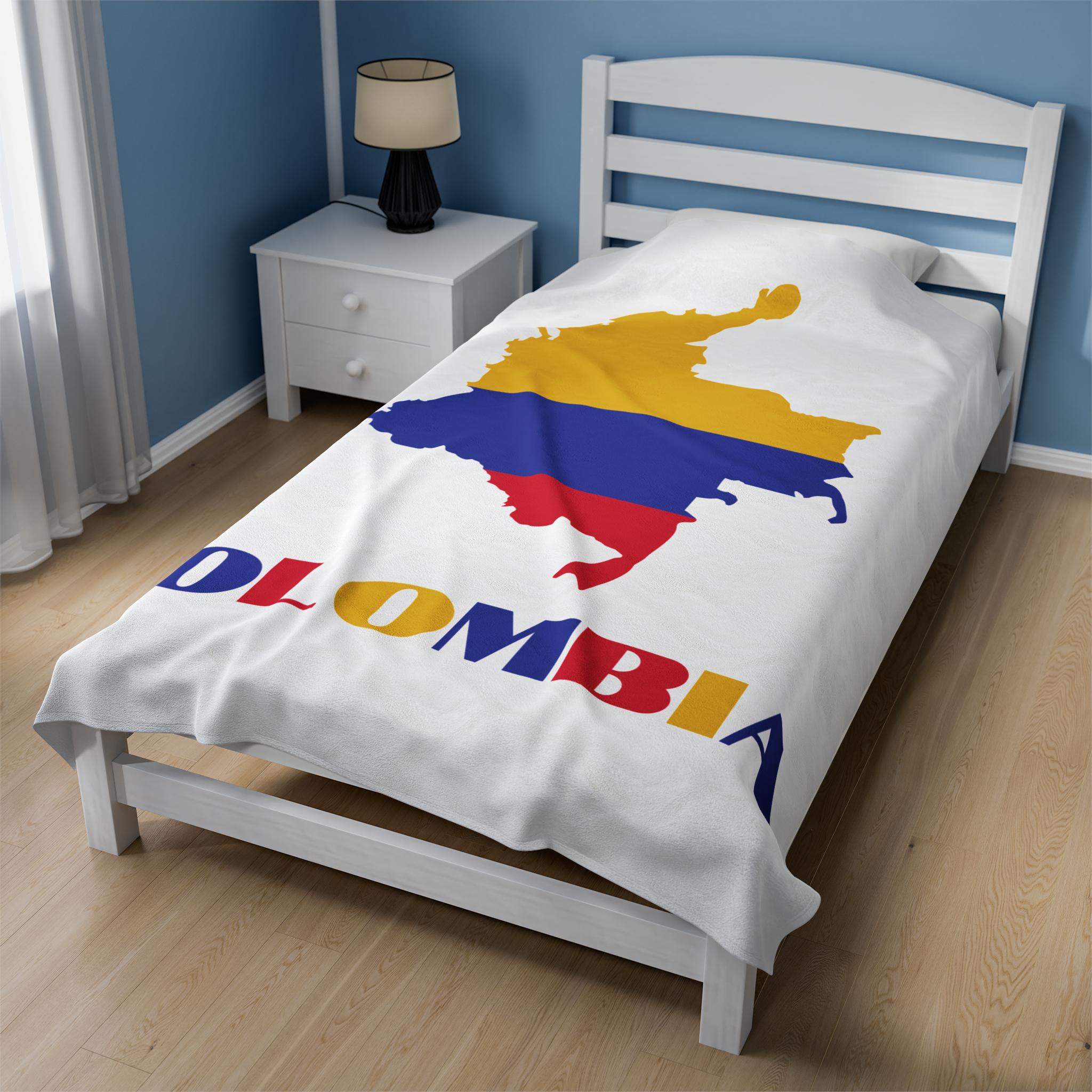 Colombian Flag Blanket, Map of Colombia Blanket, Cute Colombian Blanket ...