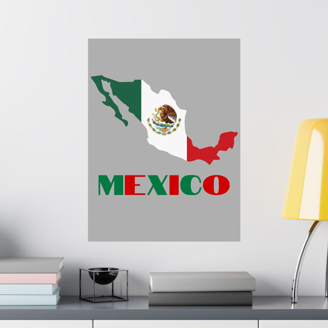 Map of Mexico Poster, Mexican Flag Poster, Mexico Flag Matte Poster ...