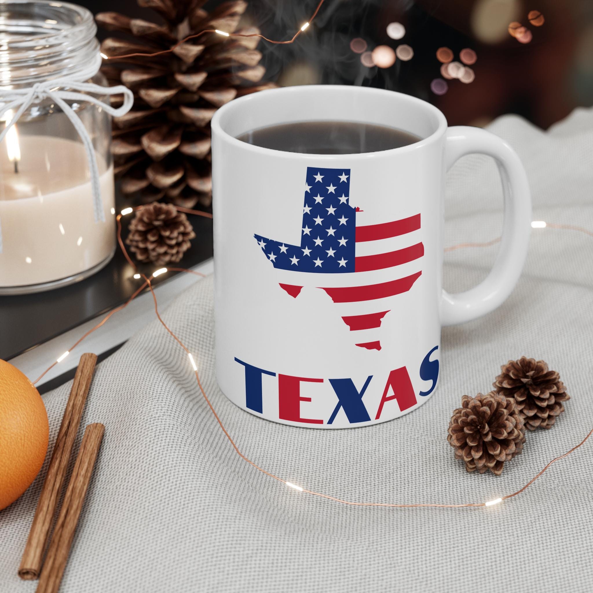 American Flag Map of Texas Mug, Trendy Texas Coffee Mug, Texas Mom Mug ...