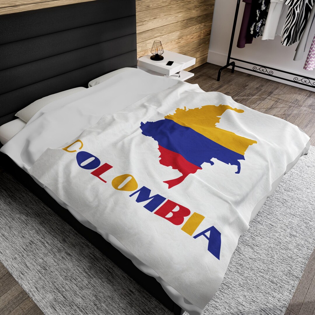Colombian Flag Blanket, Map of Colombia Blanket, Cute Colombian Blanket ...