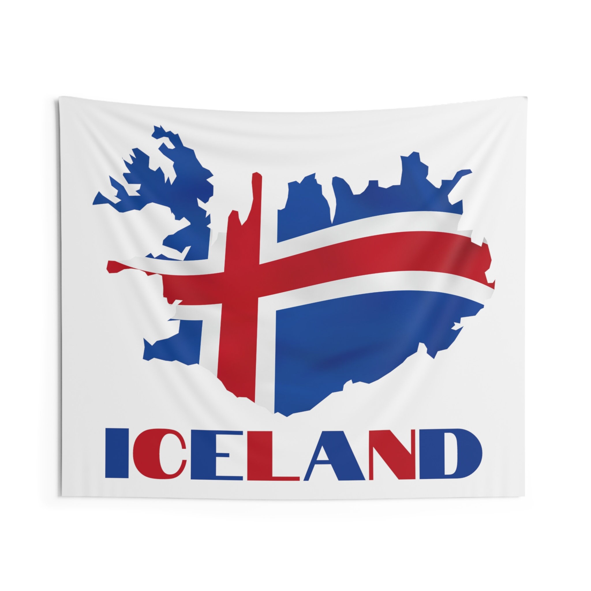 Icelandic Flag Map of Iceland Wall Tapestry, Iceland Decor, Icelandic ...