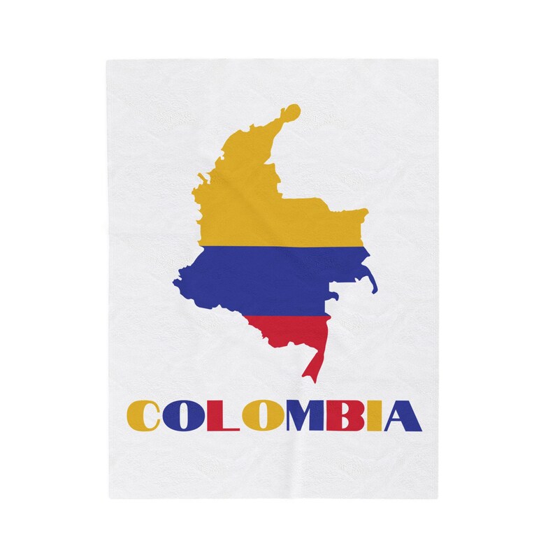Colombian Flag Blanket, Map of Colombia Blanket, Cute Colombian Blanket ...