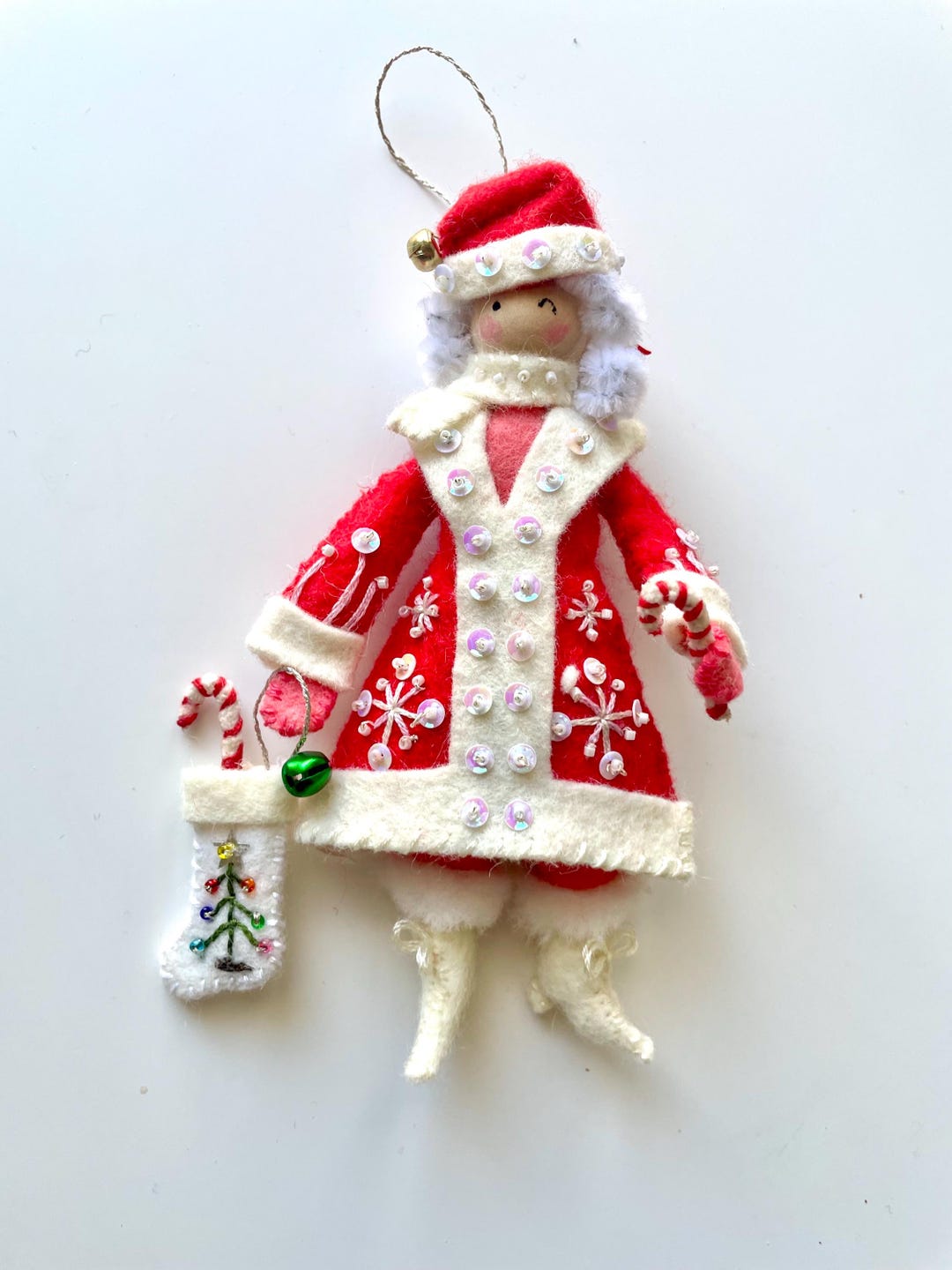 Mrs Claus Handmade Felt Santa Completed Ornament Mmmcrafts 'twas the ...