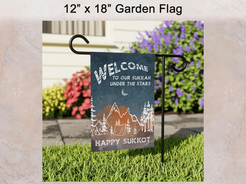 Welcome to Our Sukkah, Fall Feast Flag, Fall Feast Garden Flag, Sukkot ...