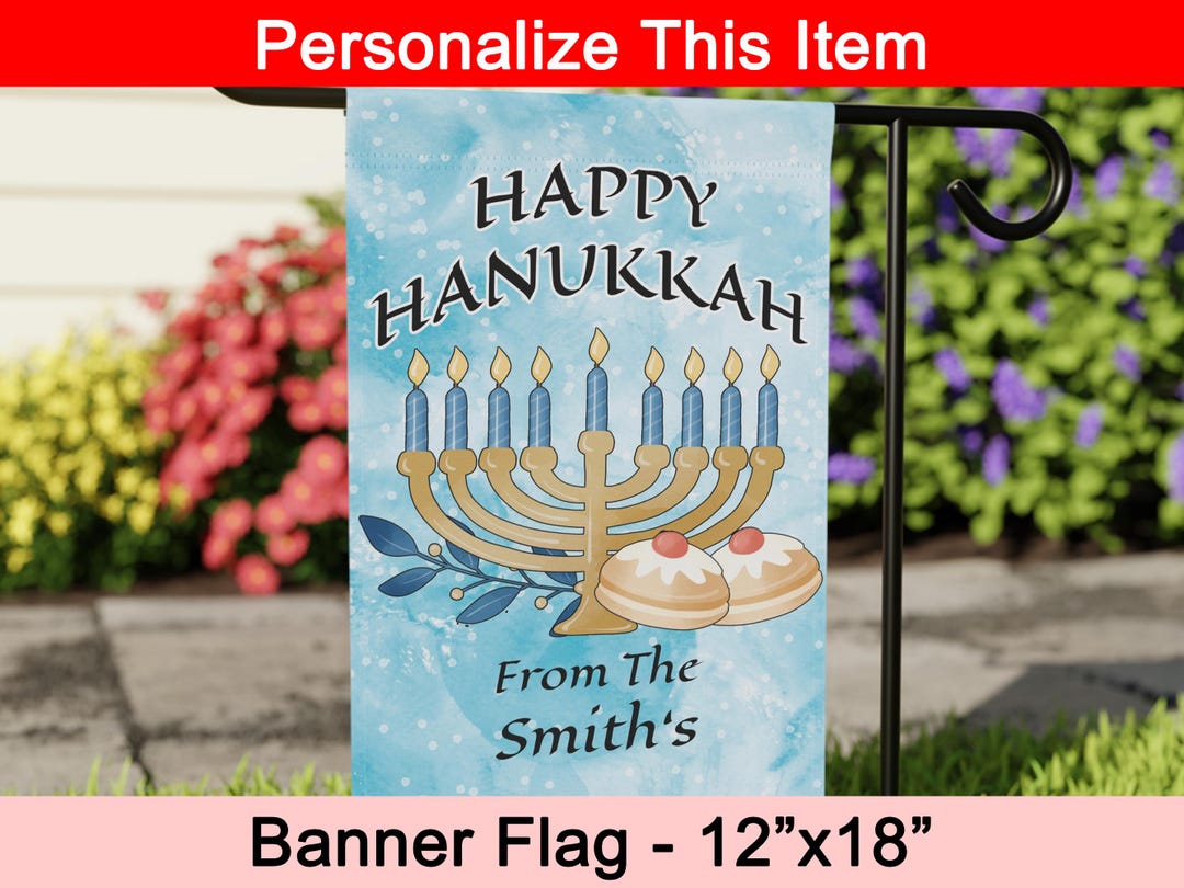 Personalized Hanukkah Flag, Hanukkah Yard Sign, Hanukkah Yard Decor ...
