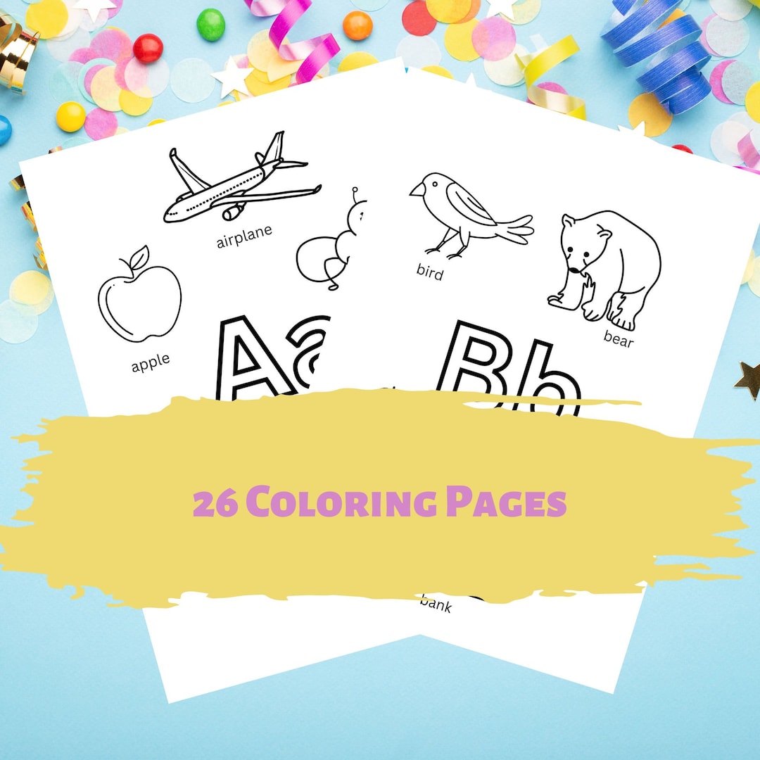 Printable Alphabet Coloring Pages Worksheets for Kids PDF - Etsy