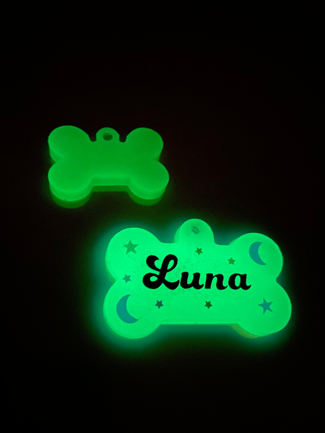 Neon Pet Tag | Glow in the Dark | Custom Dog Tag | Dog Gift | Resin Dog ...