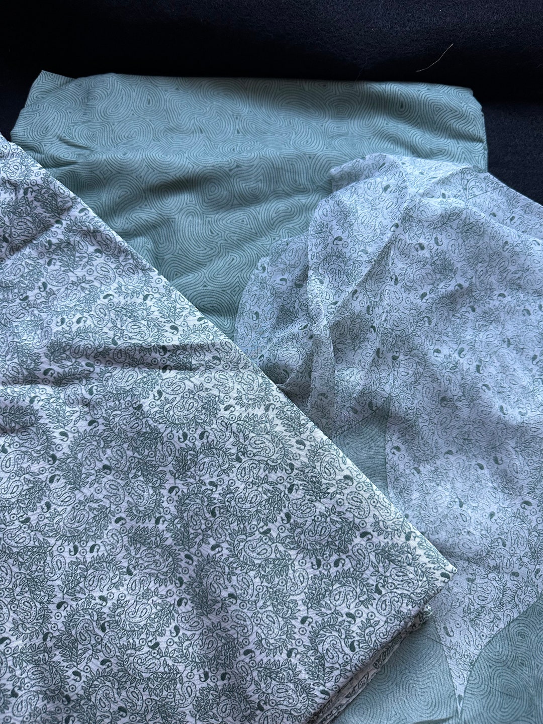 Unstitched Pastel Green Salwar Kameez Dupatta Cloth Material - Etsy