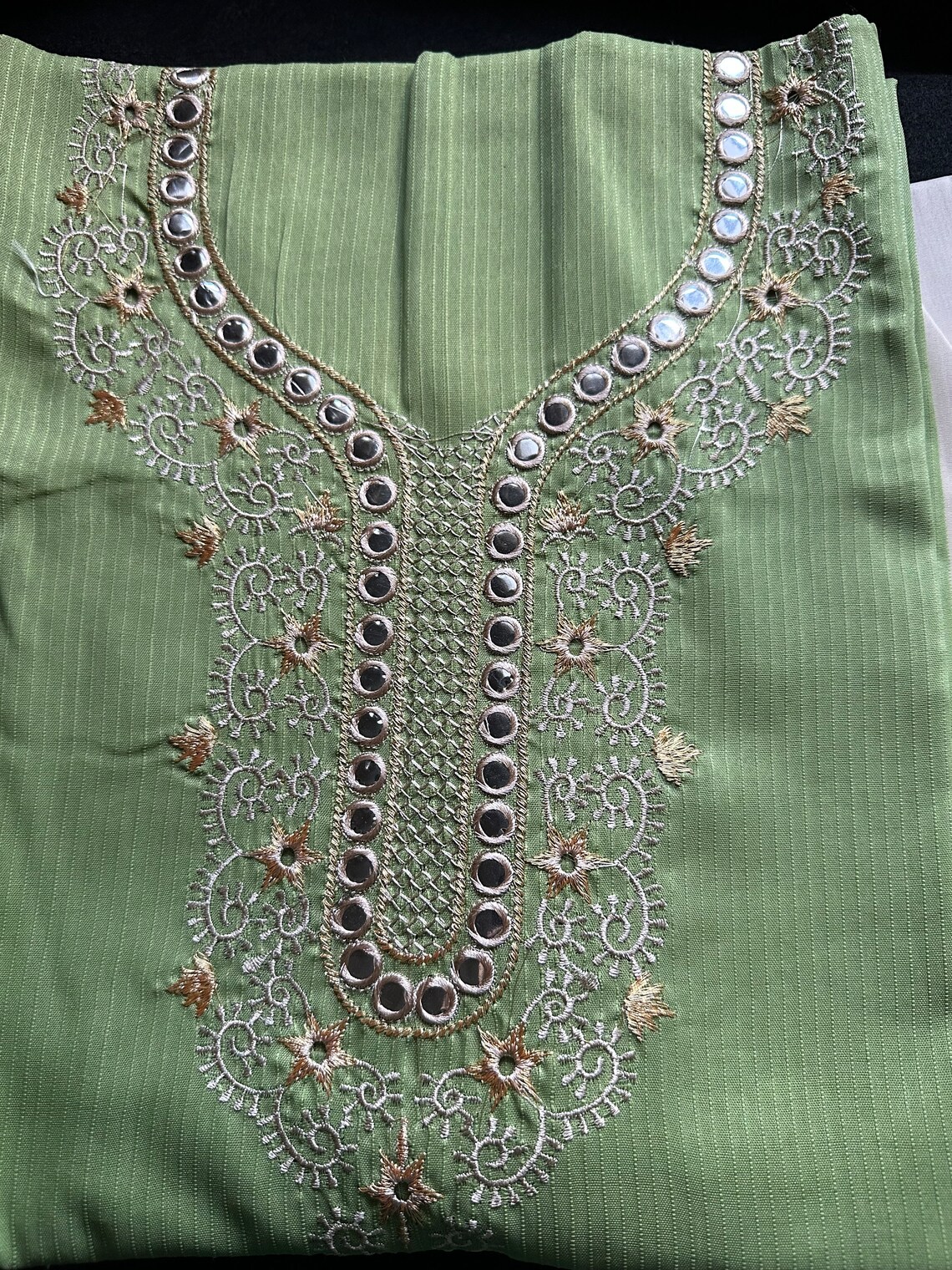 Unstitched Pastel Green Salwar Kameez Dupatta Cloth Material - Etsy