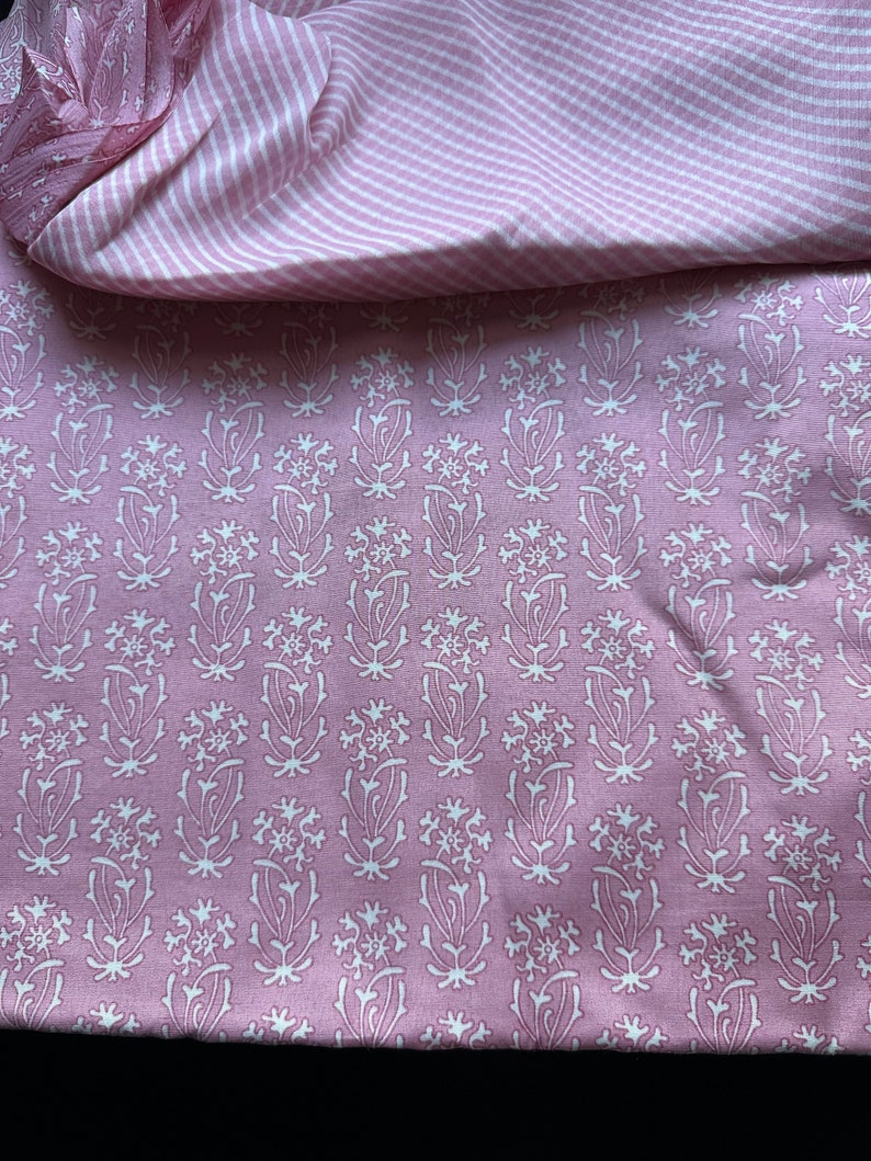 Unstitched Baby Pink Salwar Kameez Dupatta Cloth Material - Etsy