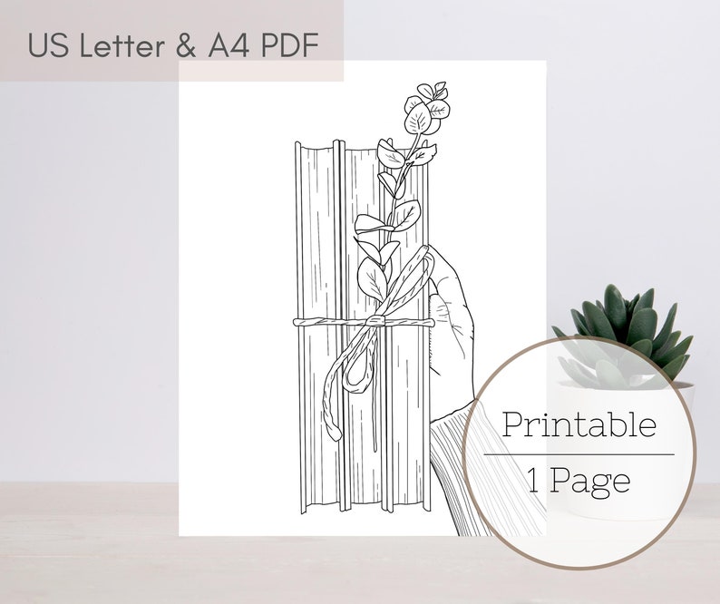 Single Coloring Page for Adults Simple & Minimal Books - Etsy