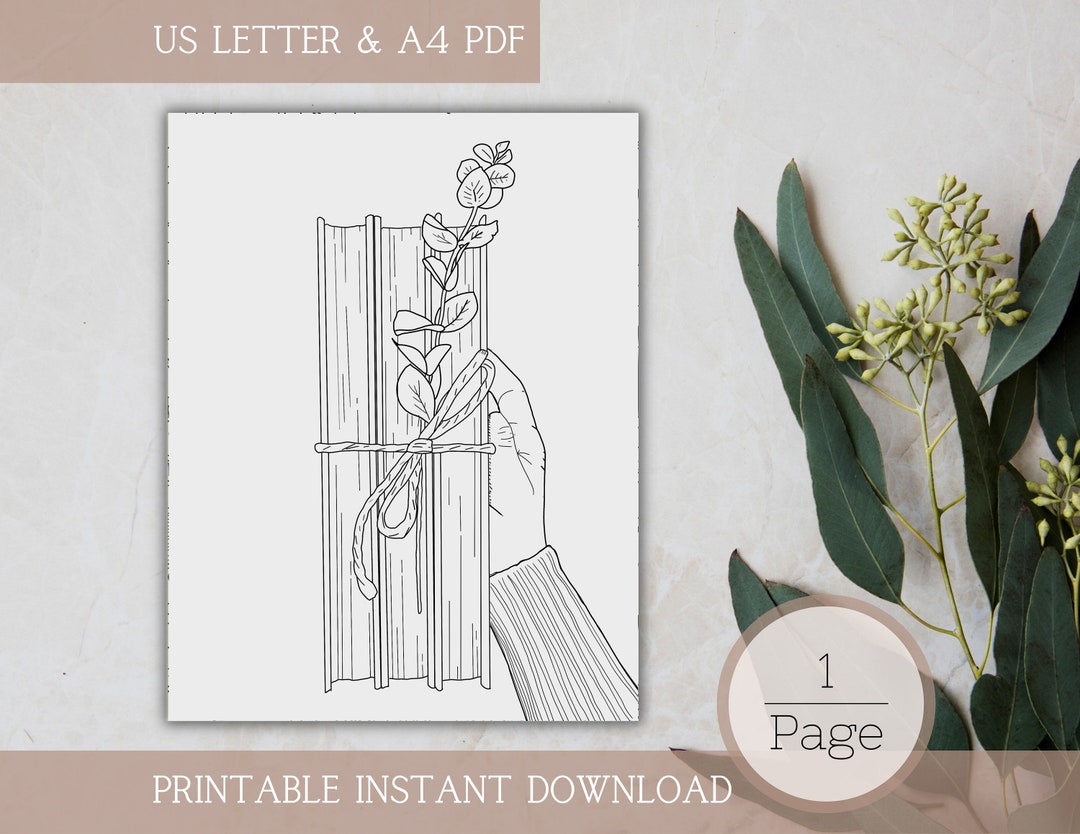 Single Coloring Page for Adults | Simple & Minimal Books | Printable ...