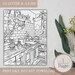 Single Coloring Page for Adults | Rustic Modern Kitchen | Printable ...