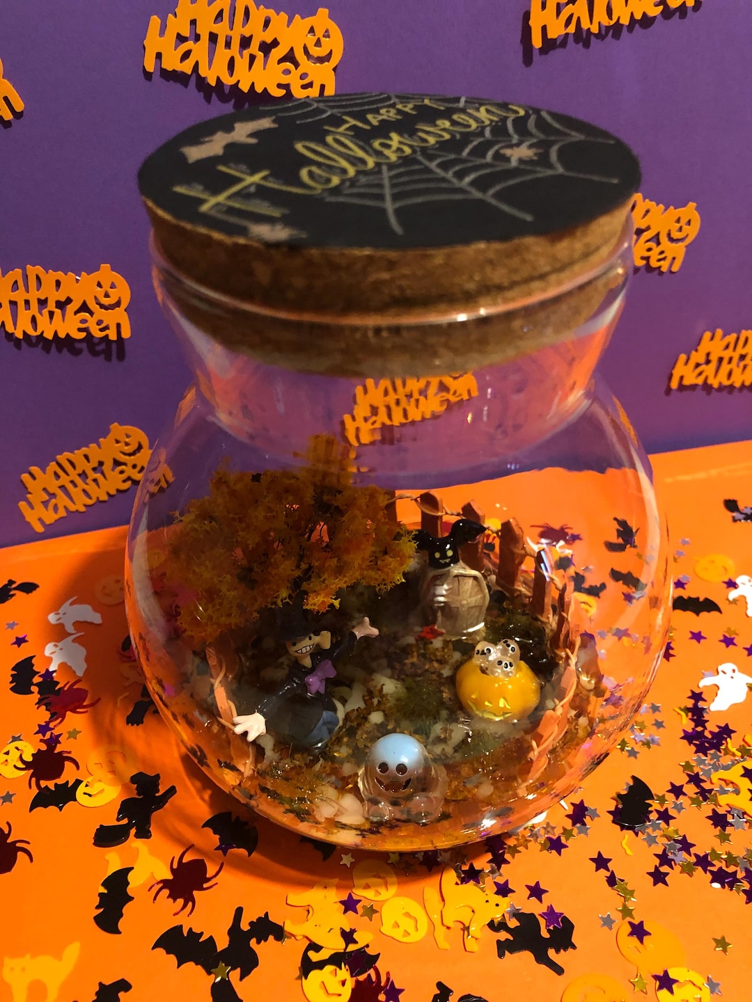 Halloween Cemetery Terrarium With Gel Wax - Etsy