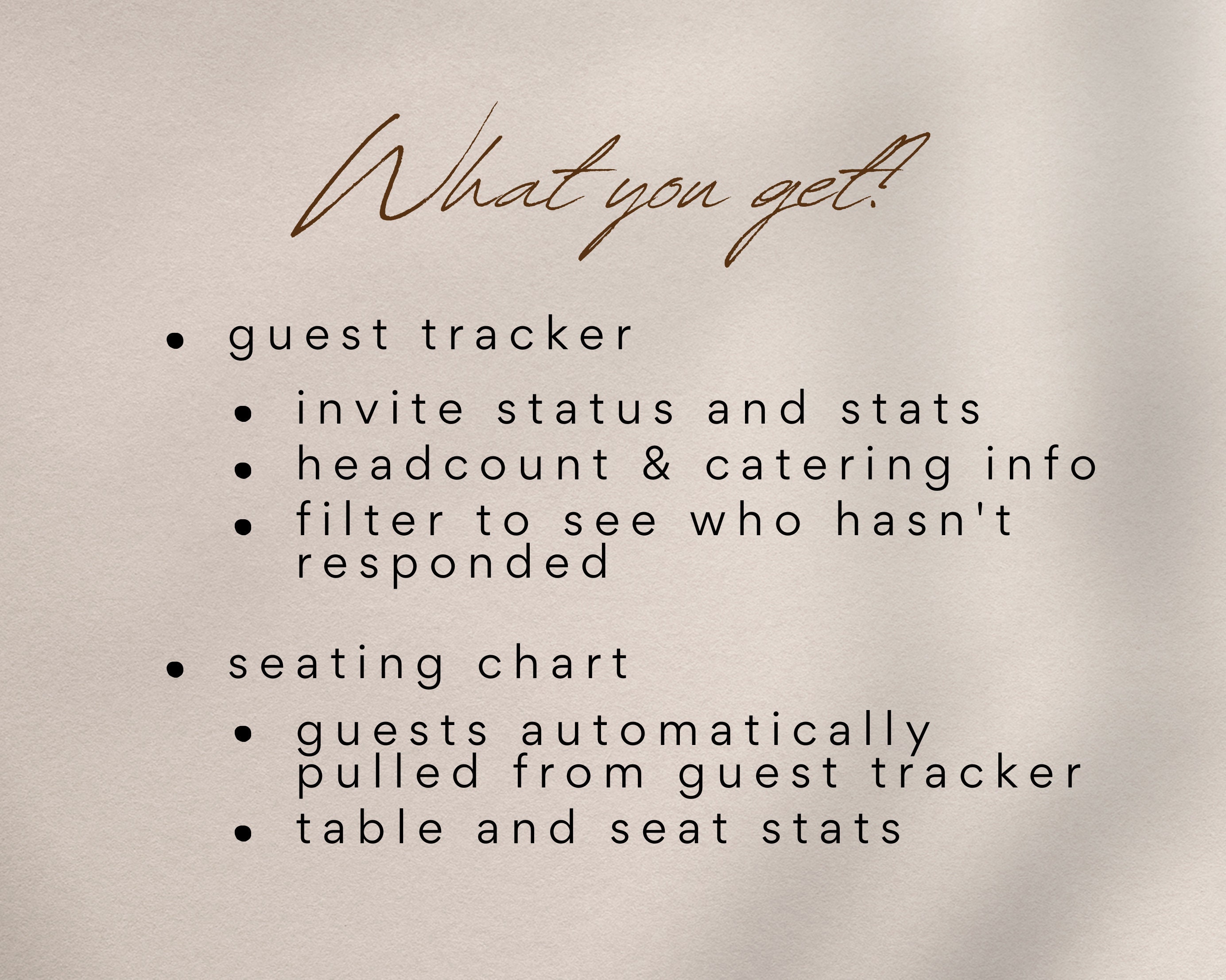 Wedding Guest Tracker & Seating Chart for Google Sheets, Wedding Planer ...