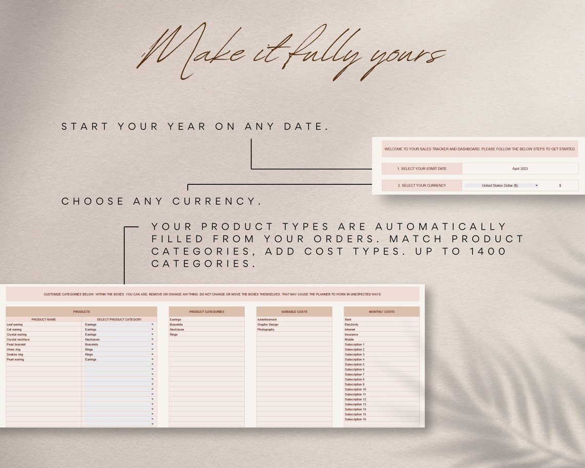 Etsy Sales Dashboard, Google Sheets Sales Planner, Sales Template ...