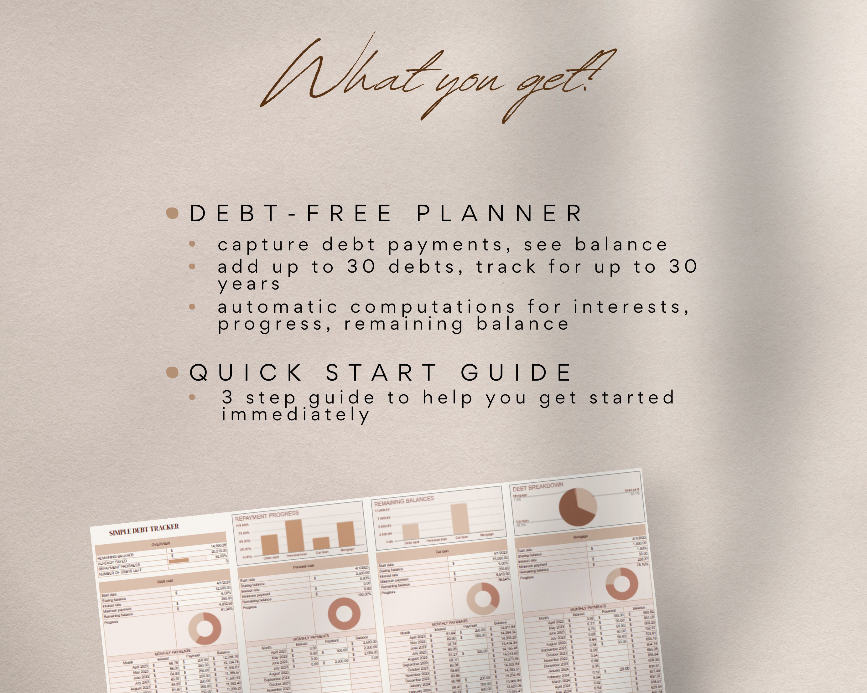 Simple Debt Payoff Tracker, Google Sheets Debt Spreadsheet, Debt ...