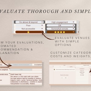 Wedding Venue Comparison Spreadsheet for Google Sheets, Wedding Planner ...