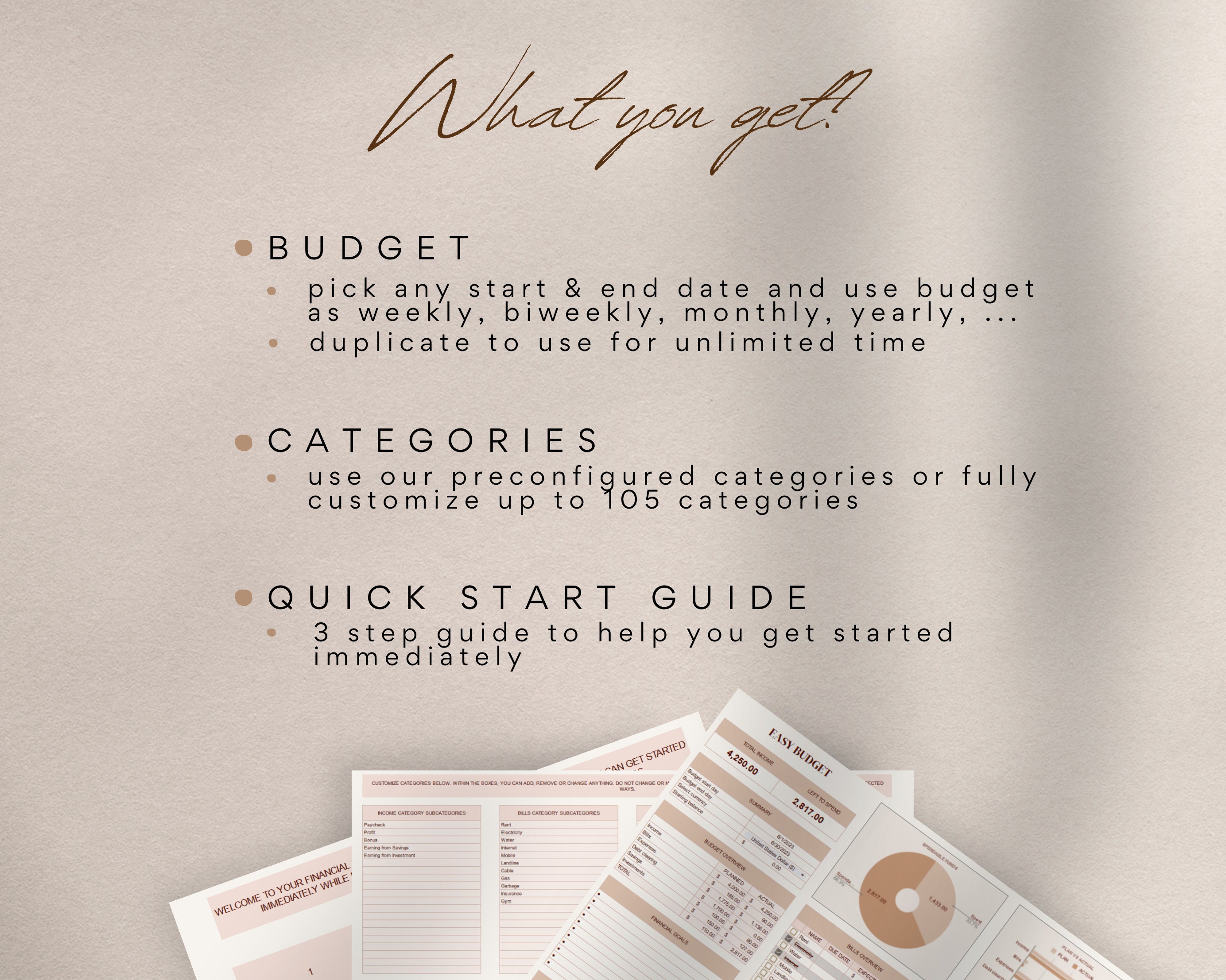 Easy Budget Planner One Page Budget Google Sheets Budget - Etsy