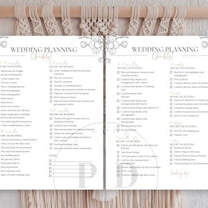 Wedding Planning Checklist Canva Template, Editable Wedding Checklists ...