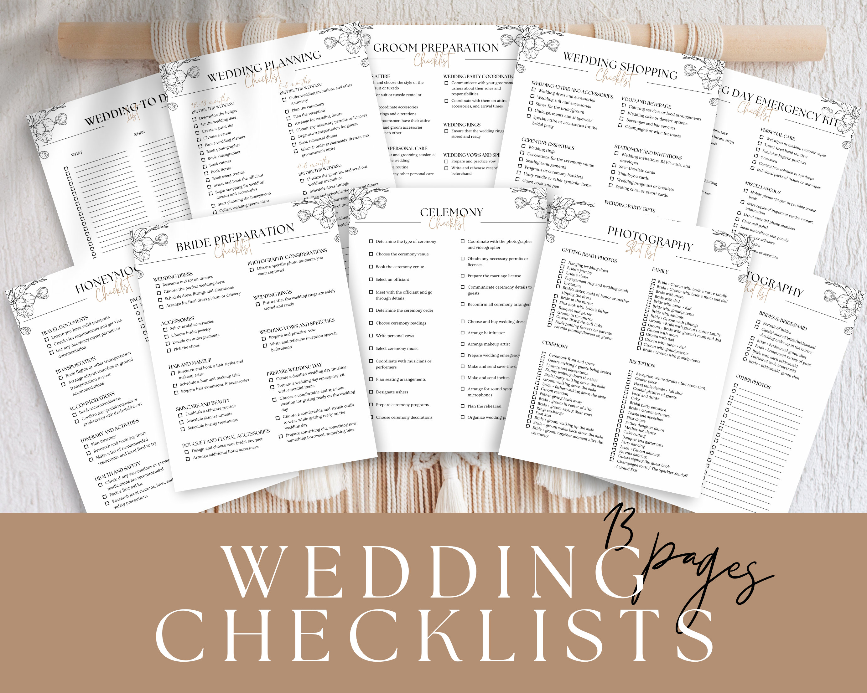 Wedding Planning Checklist Canva Template, Editable Wedding Checklists ...