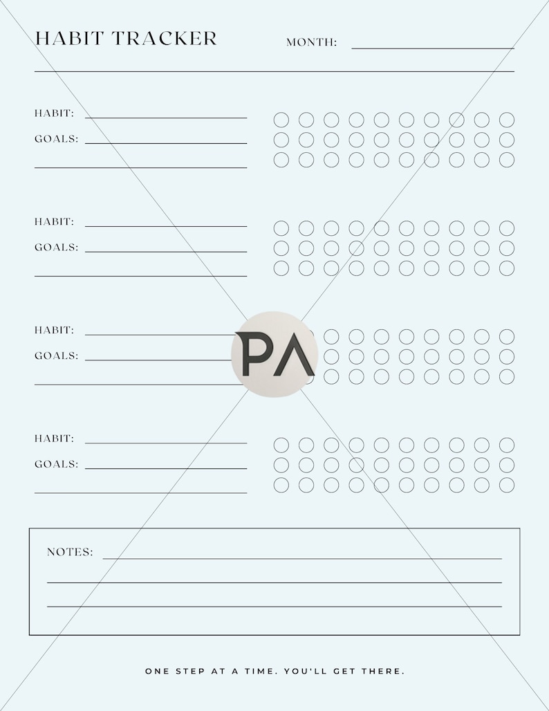 Printable A4 Habit Tracker Organize and Track Your Habits for a More ...