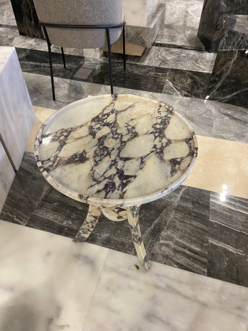 Calacatta Viola Marble Coffe Table, Marble Side Table, Custom Order ...