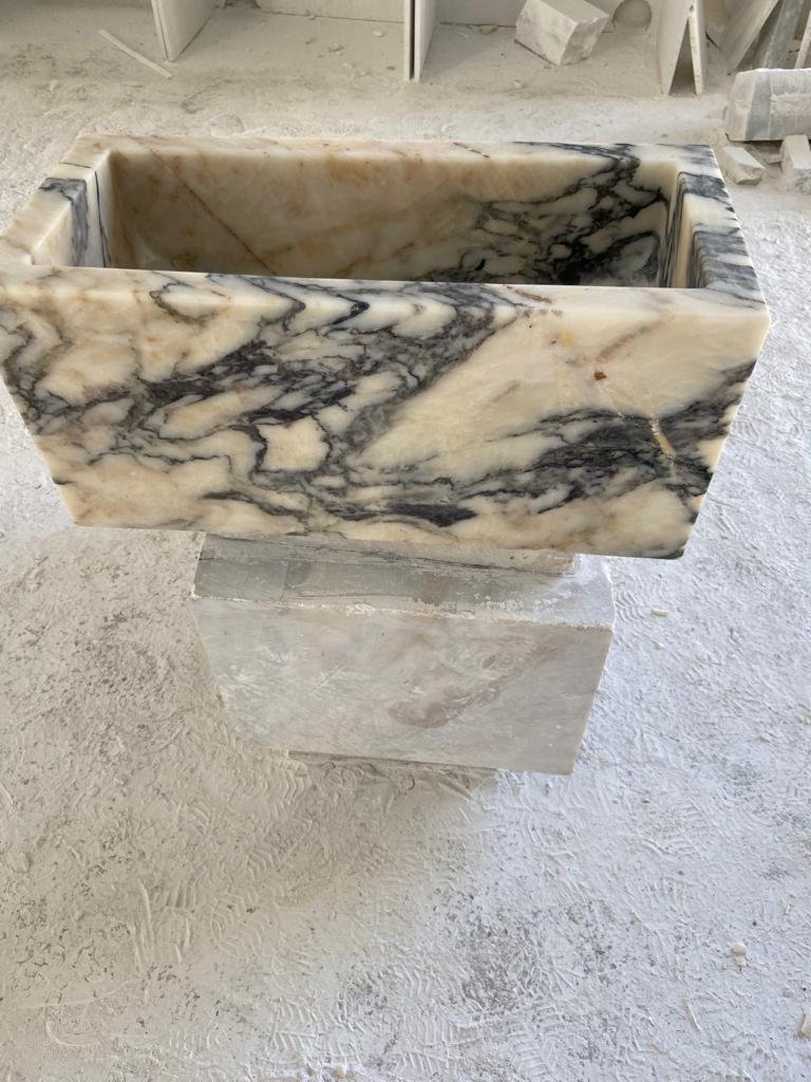 Calacatta Violet Marble Sink Basin, Handmade Marble Vanity, Custom ...
