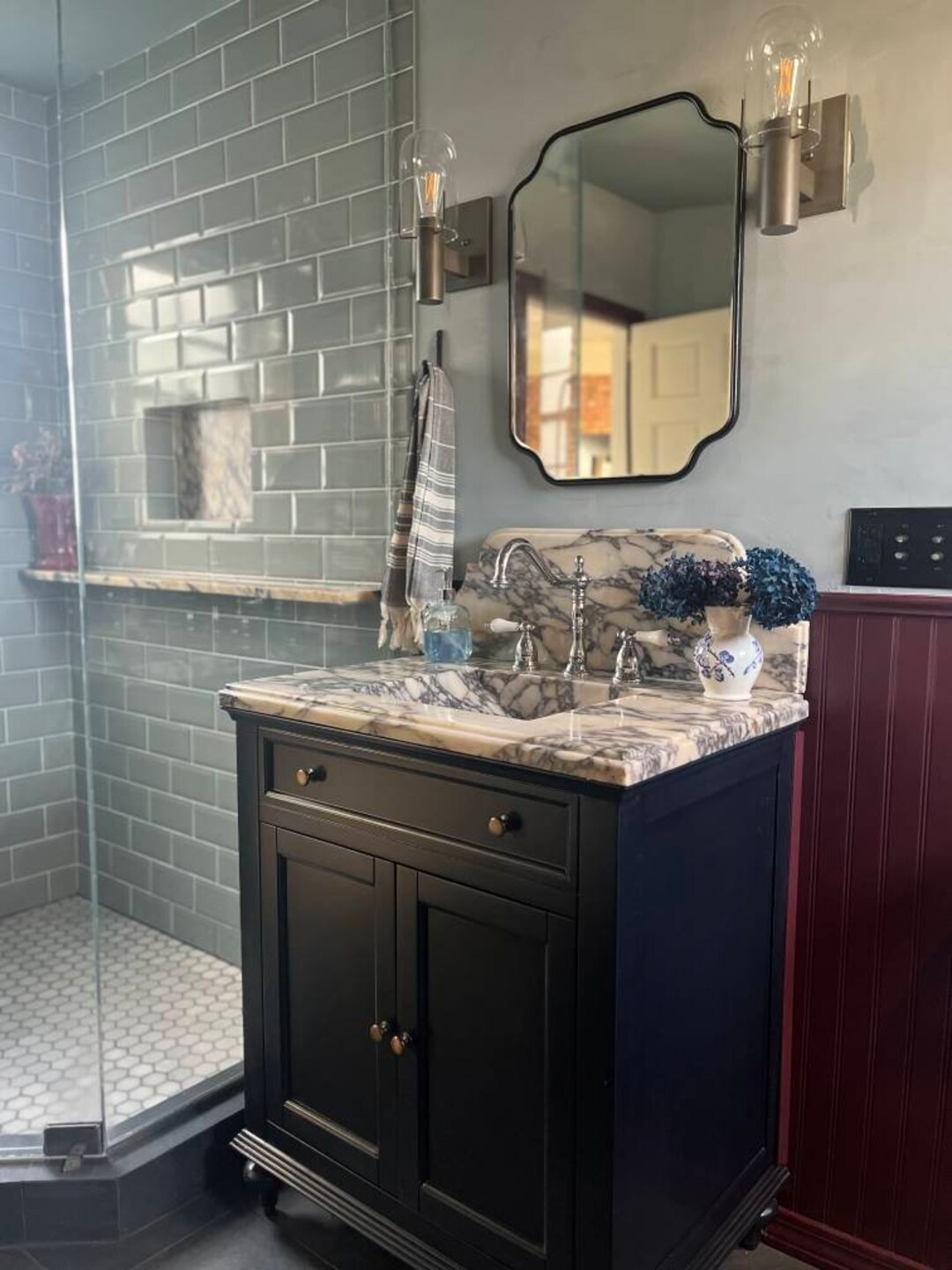 Calacatta Violet Marble Sink Powder Room Marble Vanity - Etsy