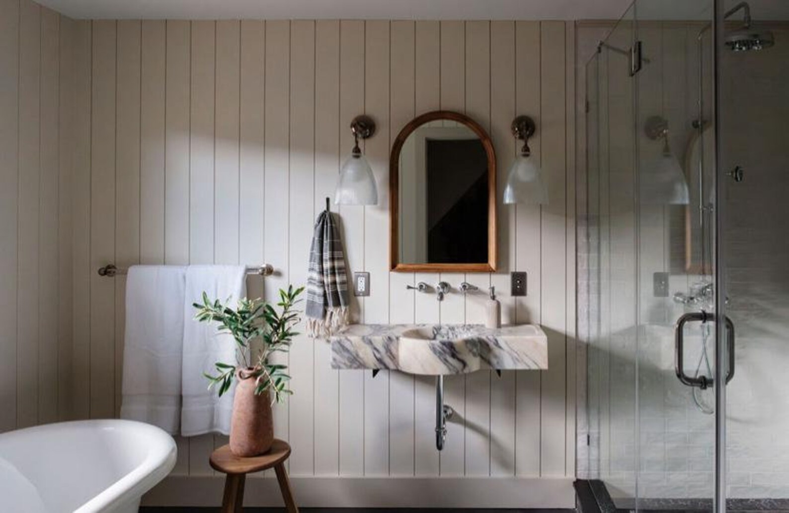 Calacatta Violet Marble Sink, Wall Mounted Marble Vanity, Natural Stone ...