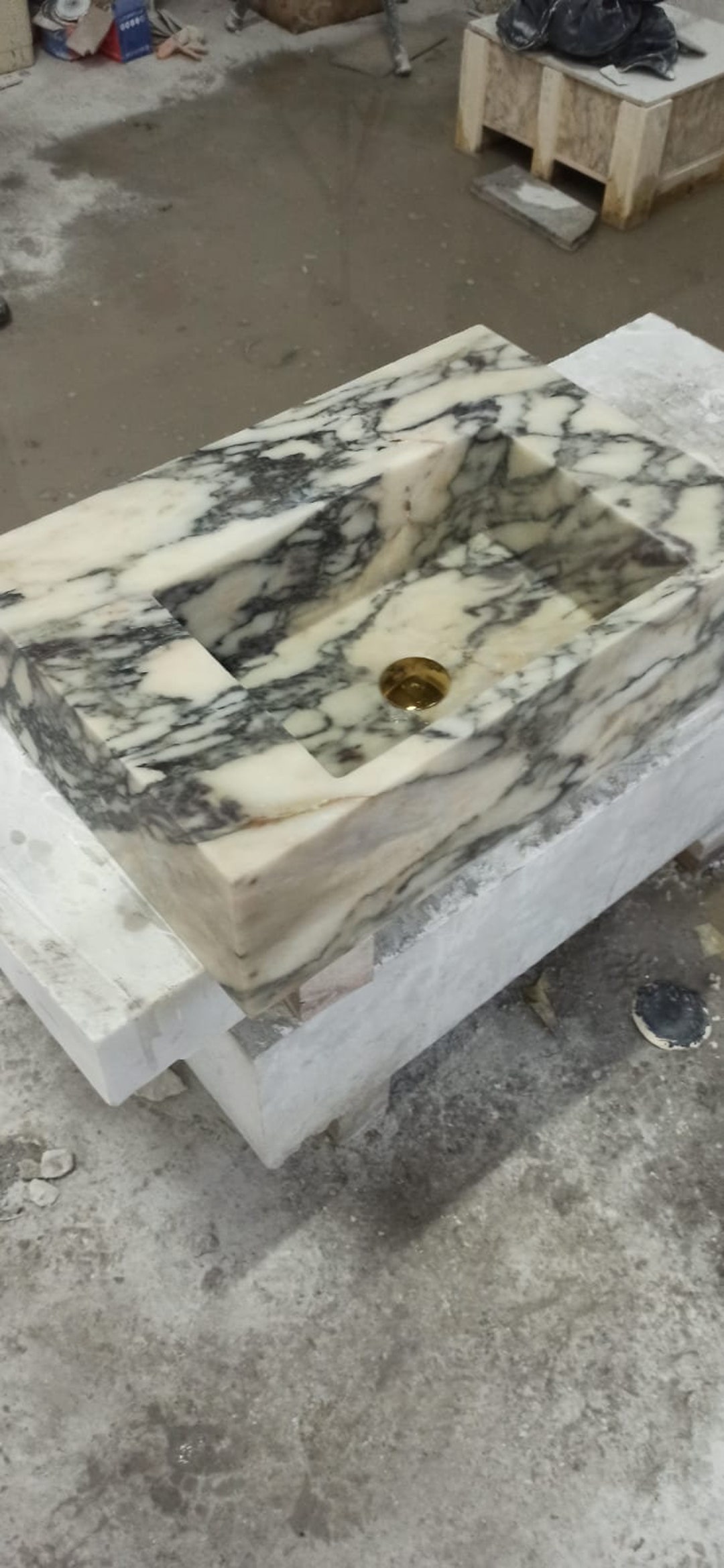 Calacatta Violet Marble Sink Basin, Handmade Marble Vanity, Custom ...