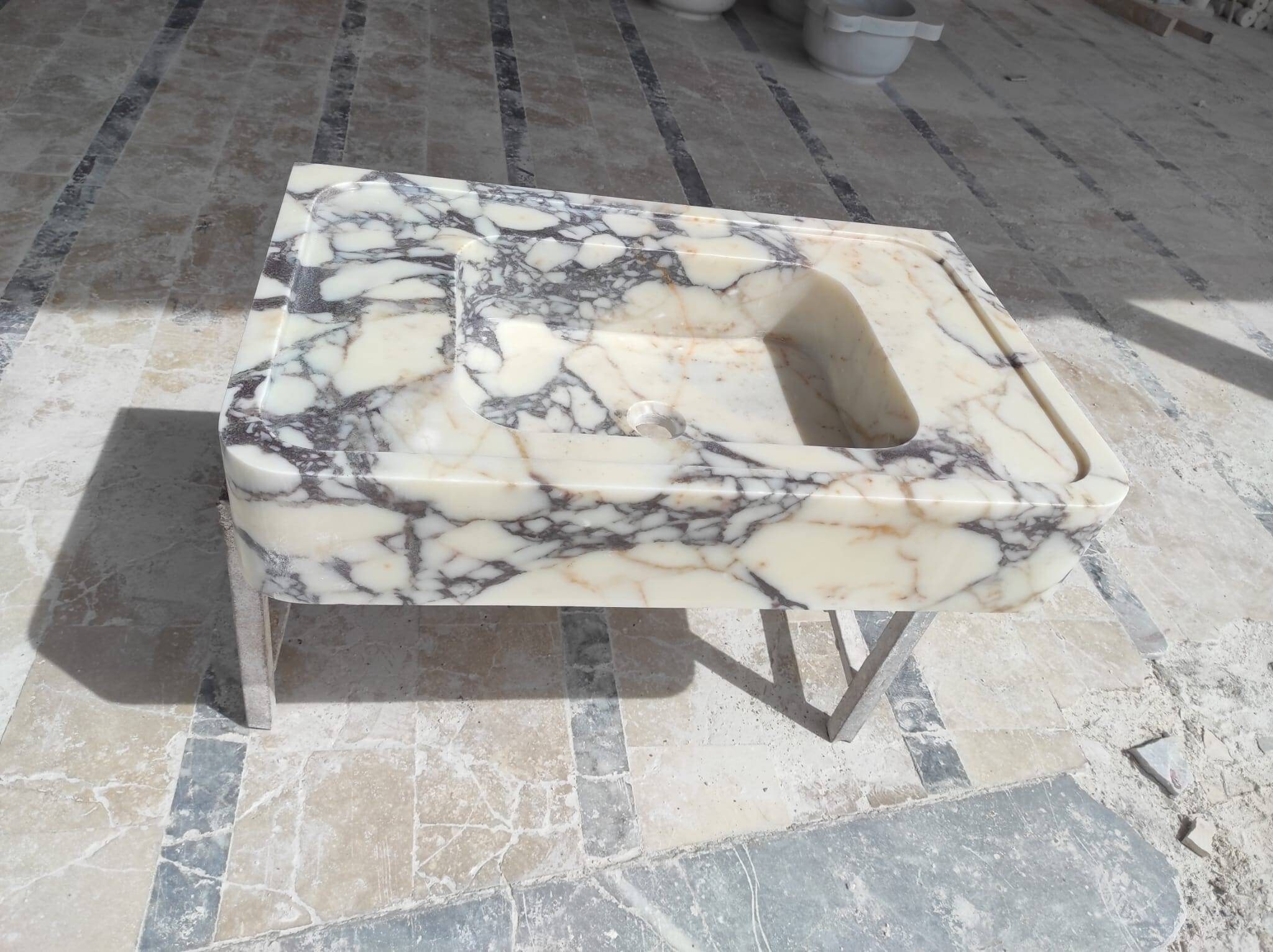 Calacatta Violet Marble Sink Natural Stone Marble Vanity - Etsy