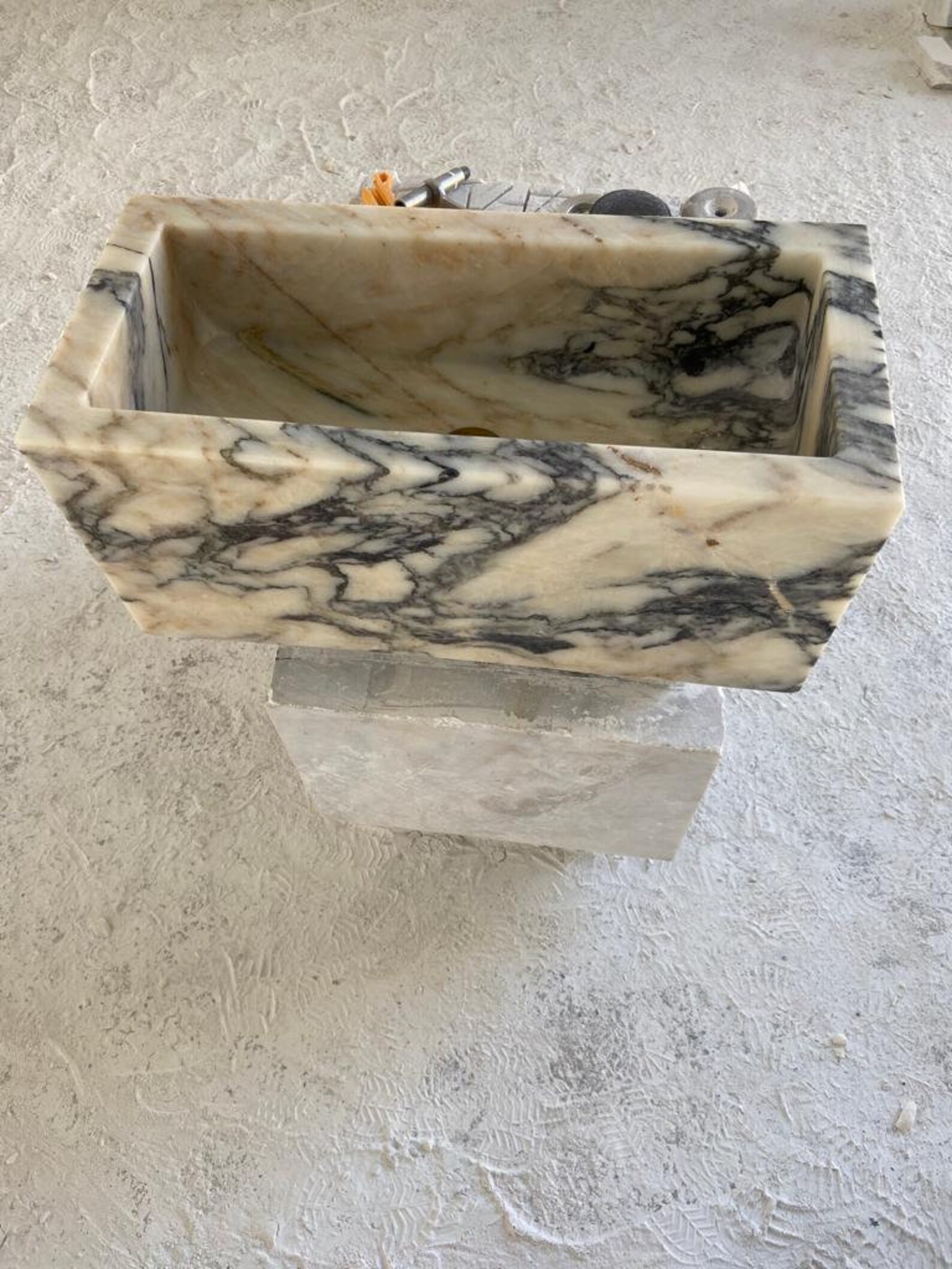Calacatta Violet Marble Sink Basin, Handmade Marble Vanity, Custom ...