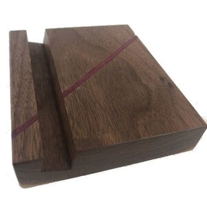 Phone & Tablet Stand - Rustic Walnut and Bloodwood Inlay - Etsy