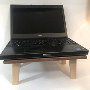 Mini Desk/ Tiny Table / Laptop Stand -- Light Walnut and Maple Wood ...