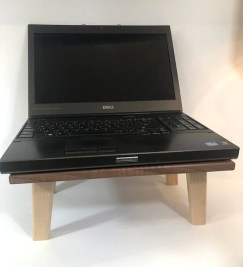 Mini Desk/ Tiny Table / Laptop Stand -- Light Walnut and Maple Wood ...