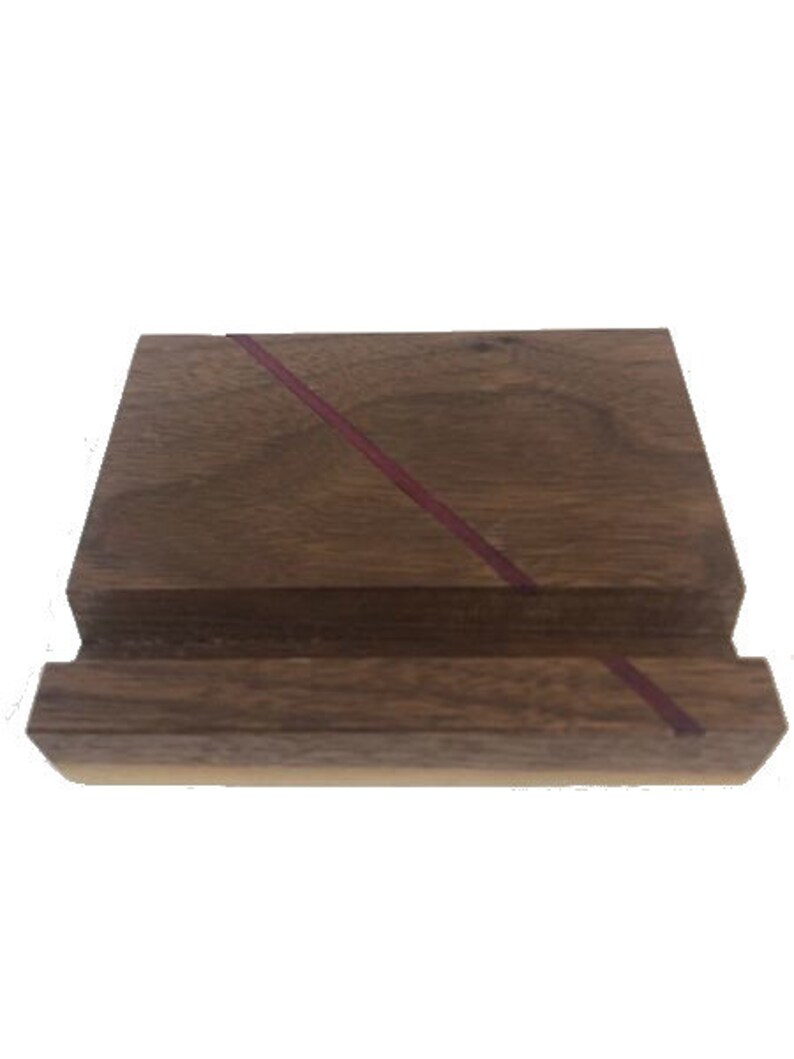 Phone & Tablet Stand - Rustic Walnut and Bloodwood Inlay - Etsy