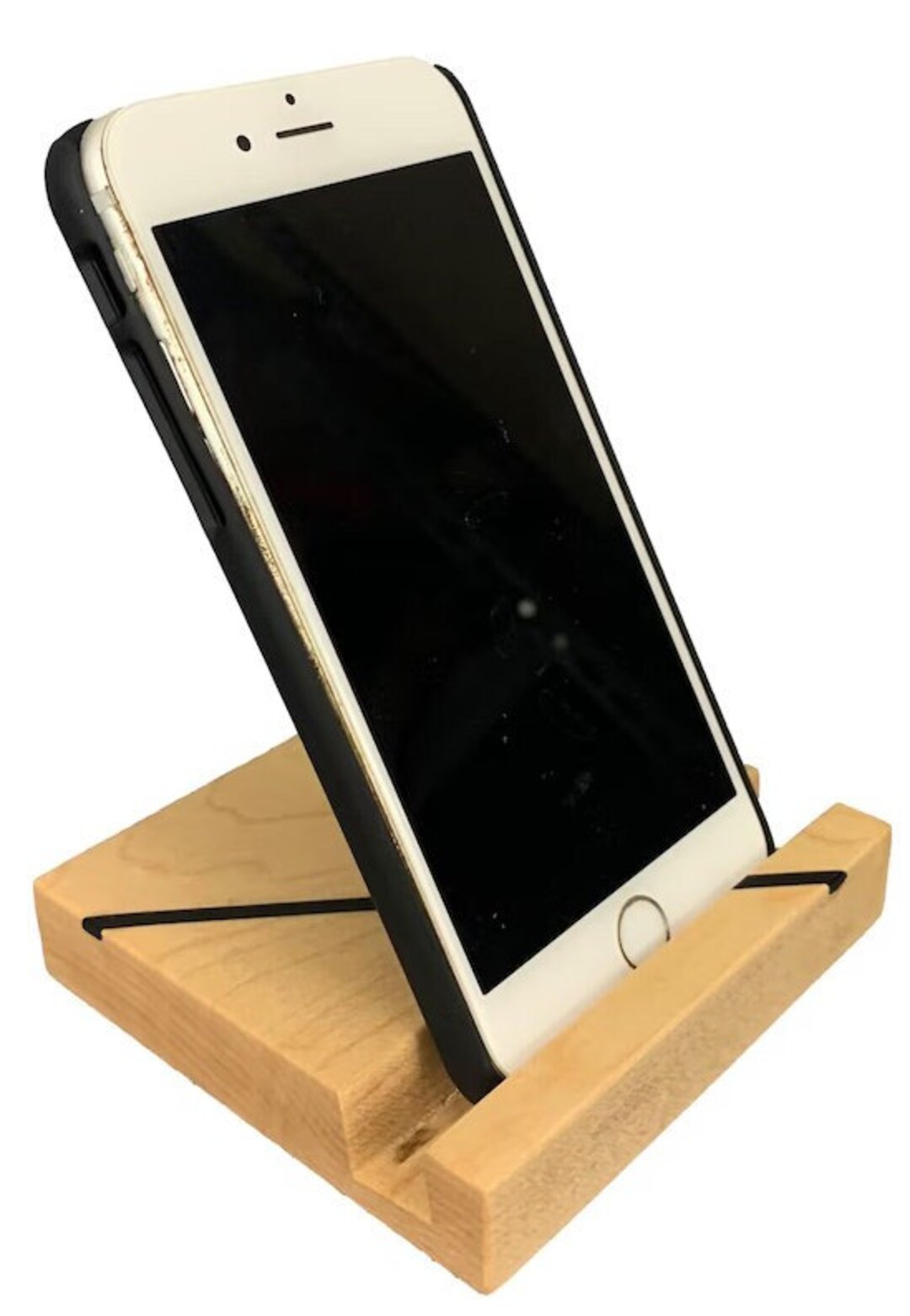 Hardwood Phone and Tablet Stand Made From Maple With Ebony Hardwood ...
