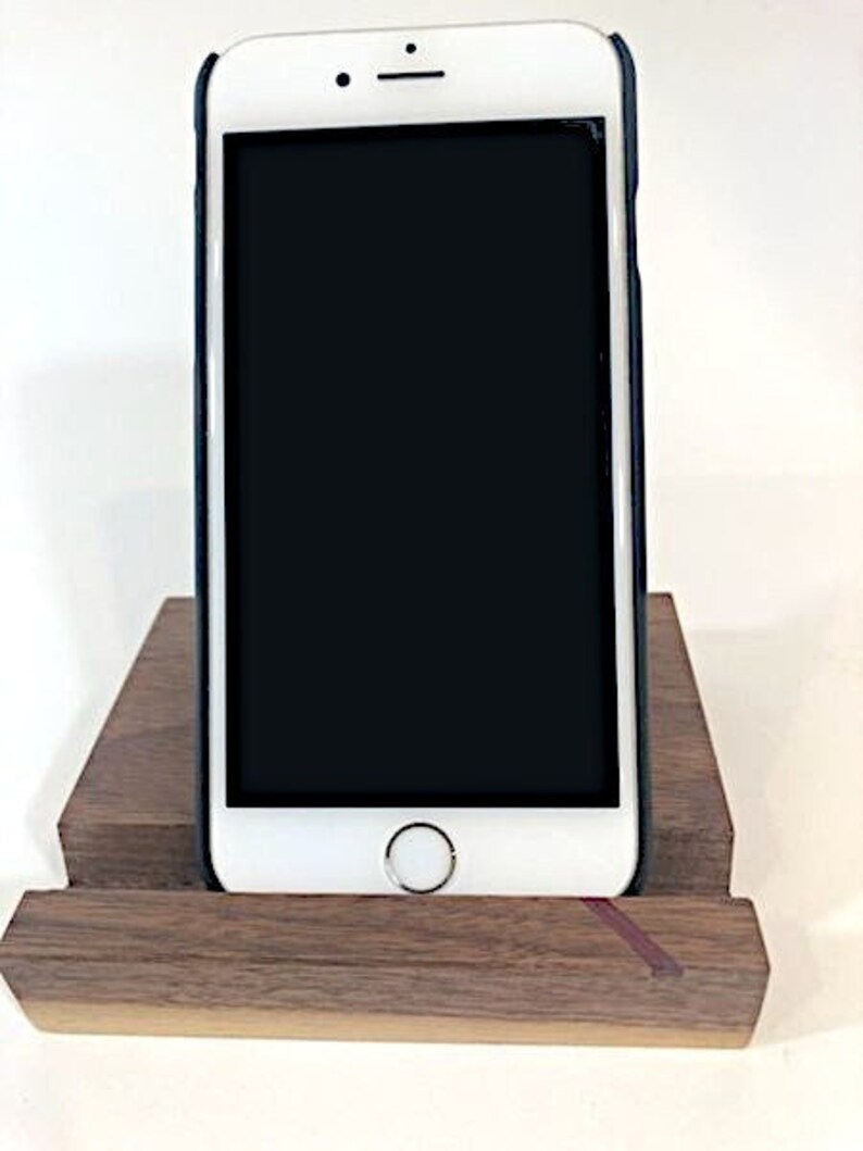 Phone & Tablet Stand - Rustic Walnut and Bloodwood Inlay - Etsy