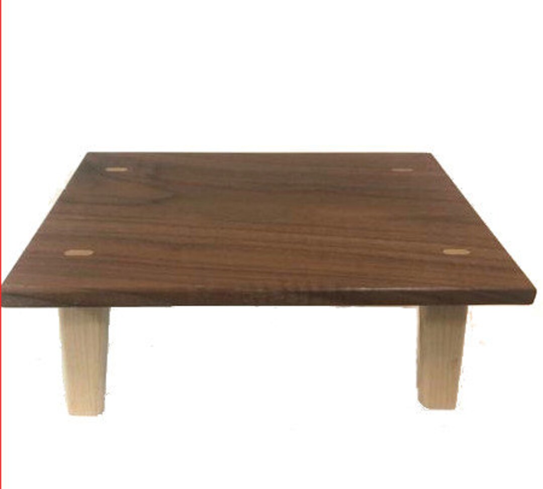 Mini Desk/ Tiny Table / Laptop Stand -- Light Walnut and Maple Wood ...