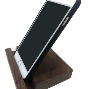 Phone & Tablet Stand - Rustic Walnut and Bloodwood Inlay - Etsy