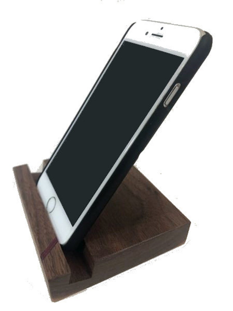 Phone & Tablet Stand - Rustic Walnut and Bloodwood Inlay - Etsy