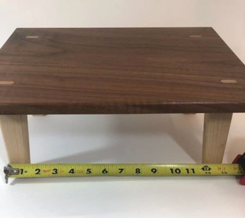 Mini Desk/ Tiny Table / Laptop Stand -- Light Walnut and Maple Wood ...