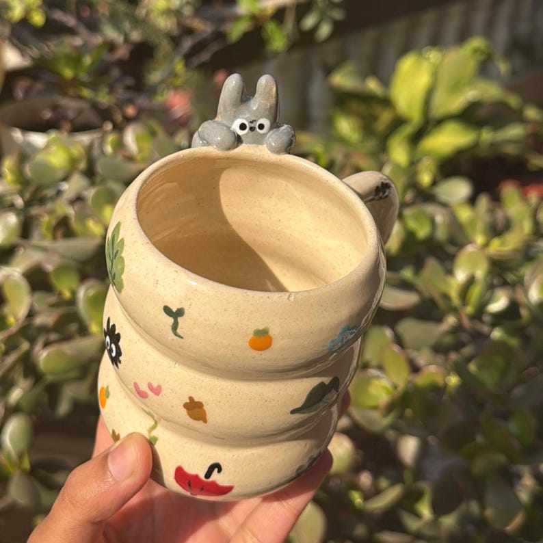 Handmade Forest Spirit Cup: 3D Anime Ceramic Mug - Etsy