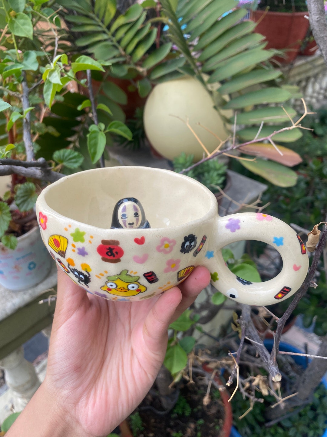 Anime Ceramic Cup Studio Ghibli Themed Cup Peek a Boo Cup Handmade ...