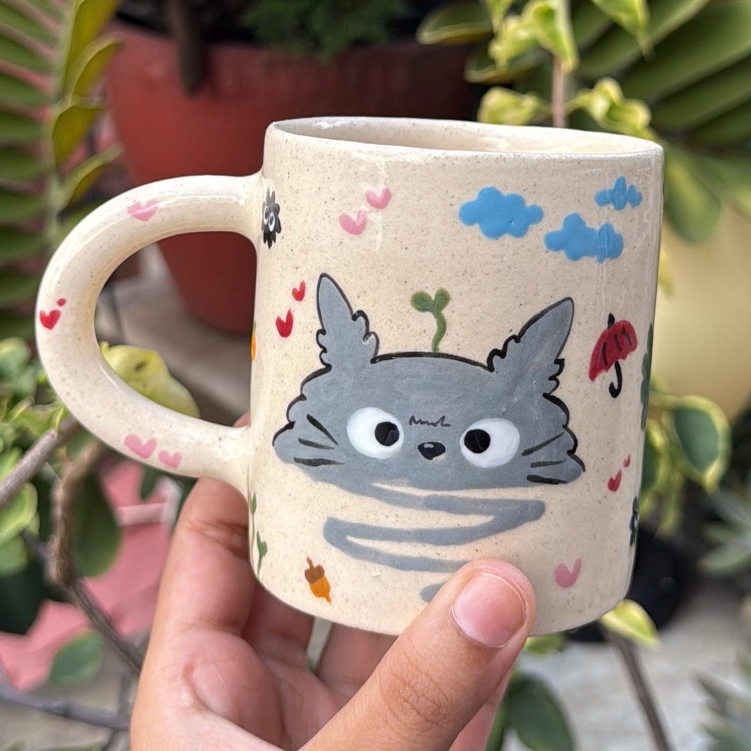 Handmade Forest Spirit Mug | Anime Ceramic Coffee Cup - Etsy