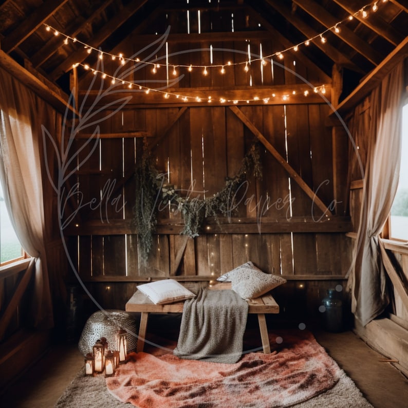 20 Cozy Barn Digital Backdrops, Farmhouse Digital Backdrop Overlays ...