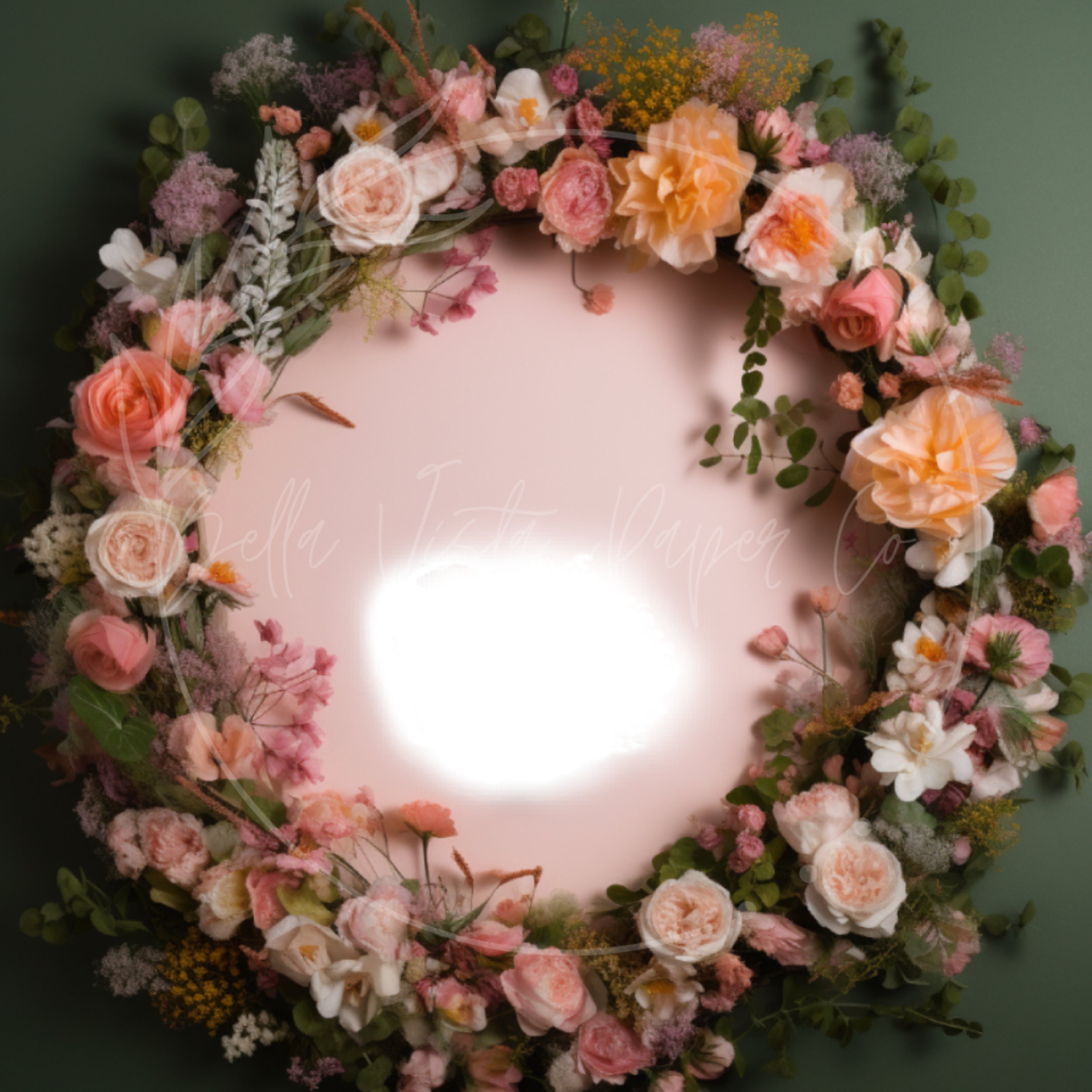 Newborn Face Insert, Digital Backdrop, Floral Boho, Digital Background ...