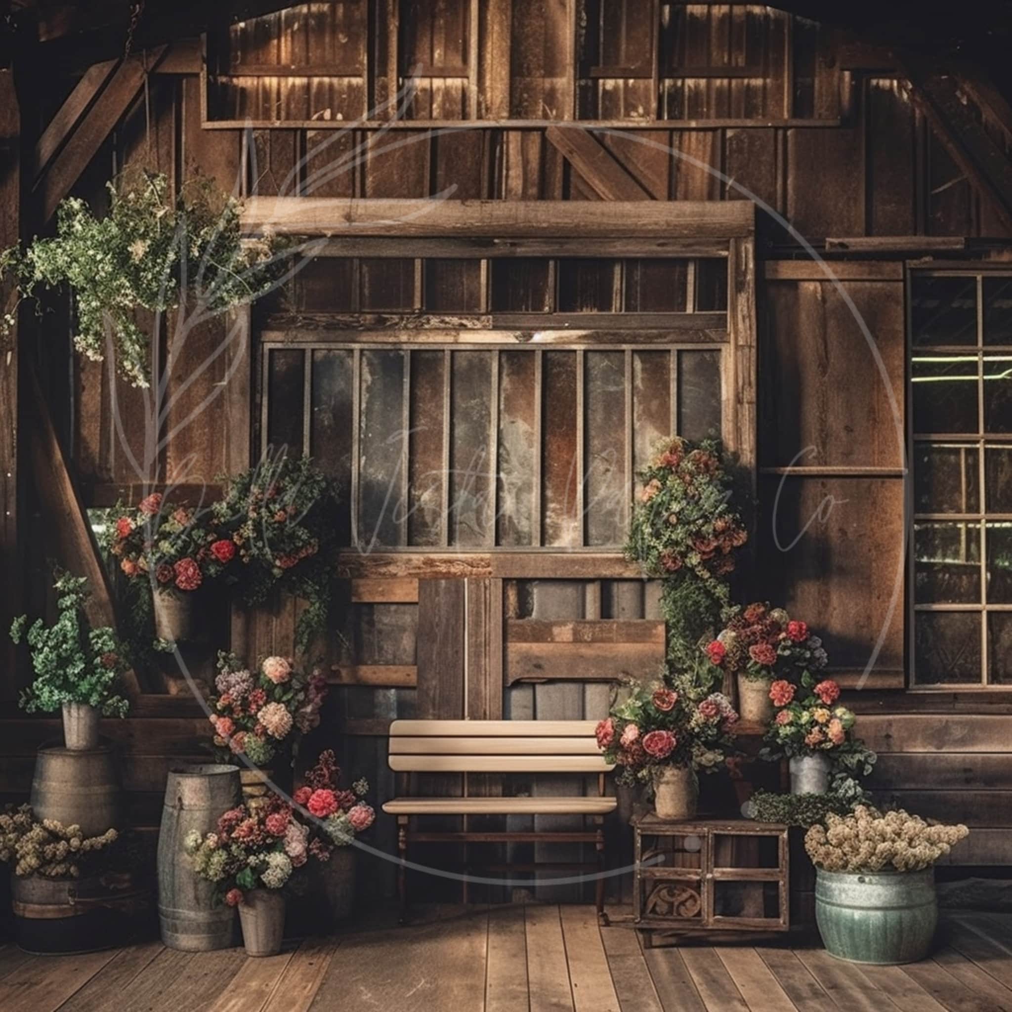 Warm Rustic Barn Room - 12 Digital Backdrops, Maternity Boudoir Digital ...